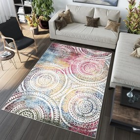 Trendy barevný koberec se vzorem mandaly Šířka: 80 cm | Délka: 150 cm