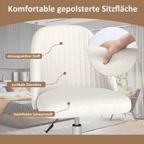 Costway Bezruká otočná židle výškově nastavitelná make-up židle kancelářská