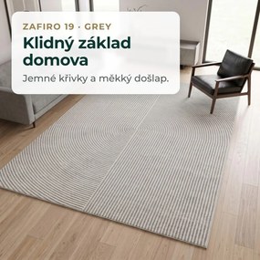 Angel Carpet, Kusový koberec Zafiro 19 Grey, 60x110, šedá, kancelář