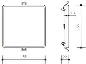 Panlux PN14300011 Podhledové LED svítidlo Downlight Square 12 W, přírodní bílá