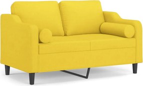 2místná pohovka s polštáři světle žlutá 120 cm textil 3200842