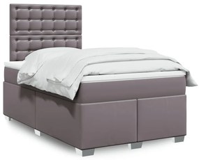 Box spring postel s matrací šedá 120x190 cm umělá kůže 3290714