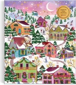 GALISON Fóliové puzzle Joy Laforme Zasněžená vesnice / 1000 dílků / od