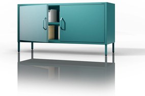 TV stolek kovový na nožkách, mořská modrá, 1150x595x400 mm: ROSA Modern