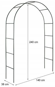 Zahradní pergola oblouk pro popínavé rostliny 140 x 38 x 240 cm