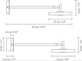 LED nástěnné svítidlo s ohybatelnou konstrukcí/stmívatelné do zásuvky v leskle stříbrné barvě ø 15 cm Asteria Wall Long – UMAGE