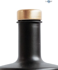 Skleněná láhev na olej 500 ml černá matná se zlatým uzávěrem VILO