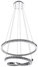Toolight Toolight, LED závěsné křišťálové svítidlo s dálkovým ovládáním APP773-2CP, chromová, OSW-05024