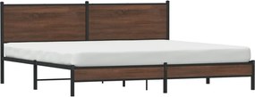 Kovový rám postele bez matrace hnědý dub 193 x 203 cm 3301407