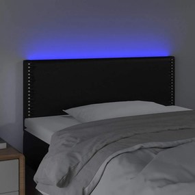 Čelo postele s LED černé 90x5x78/88 cm umělá kůže 3121550