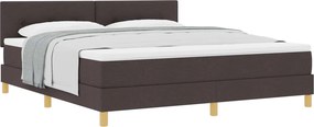 Postel s boxspringem s čelo Tmavě hnědá 180 x 200 cm textil 3338940