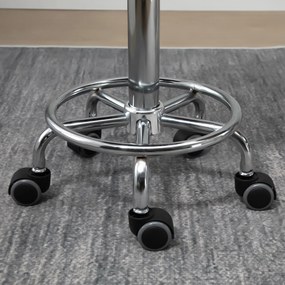 HOMCOM Set 2 otočných stoliček - pracovní stolička 360° - nastavitelná výška sedáku 47-62H cm, ergonomické opěradlo - chromovaná ocel s černým syntet…