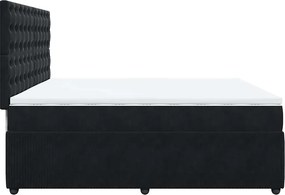Box spring postel s matrací černá 200x200 cm samet 3294744