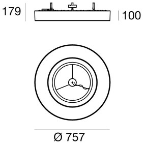 Stilnovo 7653 Saturn, kruhové svítidlo pro přisazení, 33W LED 3000K stmívatelné DALI, prům. 75,7cm
