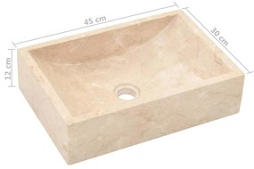 Petromila Koupelnová skříňka dřevo teak a umyvadla mramor krémová