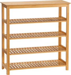 HOMCOM Věšák na boty 5 úrovní pro 20 párů bot Věšák na boty do předsíně z bambusu 80x29x82cm Příroda | Aosom.de