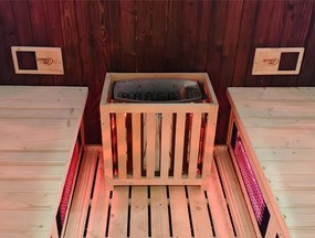 BPS-koupelny Zahradní kombinovaná sudová sauna 2v1  - Infrasauna + finská sauna 180x200, 4-6 osob