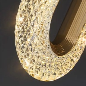 Toolight Toolight, LED křišťálový závěsný lustr, 7W, 500lm, G113-1CP, zlatá, OSW-09708