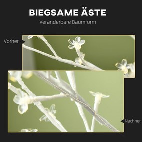 HOMCOM LED třešeň se 180 LED diodami 180 cm umělý stromek s osvětlením 3 úrovně jasu pro slavnostní vánoční výzdobu | Aosom.de