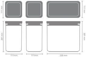 Brabantia Sada dóz Square 3ks světle šedá