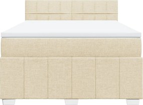 Box spring postel s matrací krémová 140x200 cm textil 3287096