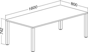 Jednací stůl ProOffice 160 x 80 cm, ořech