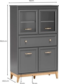 TERRA s | vitrína  TA-5 | 92 cm | šedá