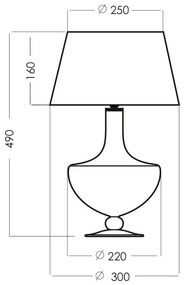 4concepts Designová stolní lampa OXFORD TRANSPARENT COPPER Barva: Černo-bílá