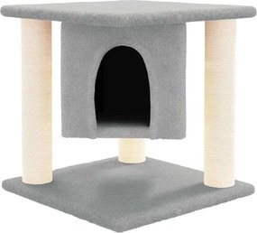 Škrabadlo pro kočky se sisalovými sloupky světle šedé 37 cm 171655