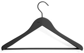 HAY Ramínka Soft Coat Hanger Wide Black w. Bar, set 4ks