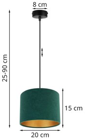 Závěsné svítidlo MEDIOLAN, 1x textilní stínítko (výběr z 10 barev), (výběr ze 3 barev konstrukce), G