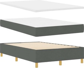 Postel s boxspringem s čelo Tmavě šedá 190 x 120 cm textil 3344360