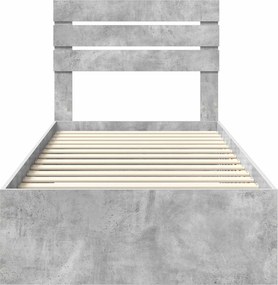 Rám postele s čelo Betonově šedá 90 x 200 cm Kompozitní dřevo 3411686
