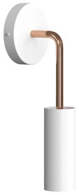 creative cables Fermaluce vintage kovové nástěnné svítidlo s ohnutou prodlužovací trubičkou a stínidlem Tub-E14 Barva: Bílá-měď