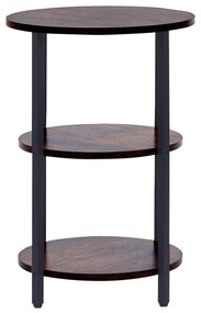 Odkládací stolek tmavé dřevo/černá ⌀ 40 cm TOLAR Beliani