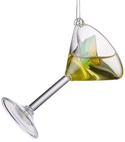 HANG ON Skleněná ozdoba sklenice martini
