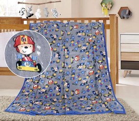 Bellatex Dětská deka ELLA Modrá,Šedá 100x155 cm