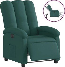 Elektrické polohovací křeslo tmavě zelené textil 3204074