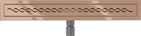 Mexen Flat, lineární podlahový žlab 70 cm, M18, růžové zlato, 1623070-15