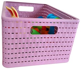 Rotho Plastový košík COUNTRY, rovný, růžový (18l - 37x29)