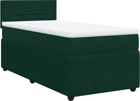 Box spring postel s matrací tmavě zelená 100x200 cm samet 3289965