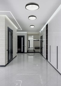 BERGE Přisazený LED stropní panel 12W 860lm Kulatý černý NW