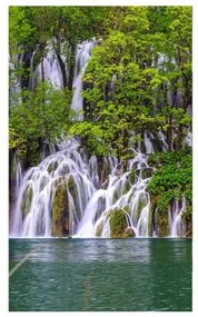 DIMEX | Vliesová fototapeta na zeď Plitvická jezera MS-2-0078  | 150 x 250 cm | zelená, bílá, hnědá