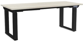 Výškově nastavitelný stůl OfficeTech Strong 180 x 80 cm, černá podnož, bílý jasan