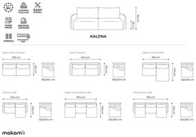 Béžová rozkládací/s úložným prostorem pohovka 216 cm Kalena – Makamii
