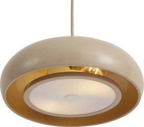 Retro závěsná lampa taupe s kovovým stínidlem dvouzdrojová - Macaron