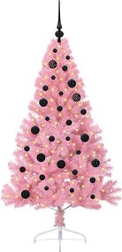 Umělý osvětlený vánoční stromeček Růžová 150 cm PVC 3397064