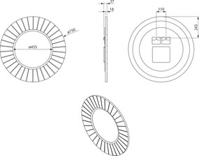 Sapho Sapho, LUMIRO STRIP kulaté zrcadlo s LED osvětlením v rámu, průměr 75cm, bílá mat, LR750-3131S