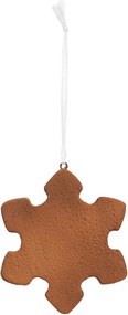 Závěsná dekorace perníková vločka Frosted Ginger - 9*1*10 cm