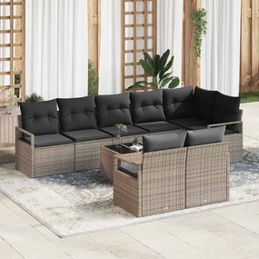 Set pohovek 9 ks Šedá polyratan 3346439